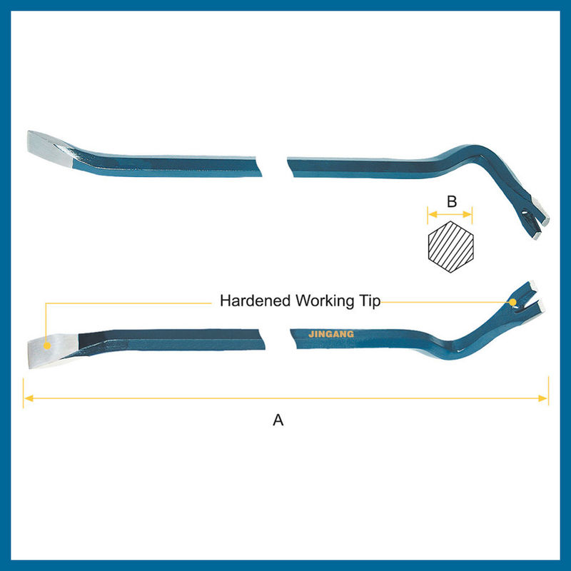 Wrecking Bar Pry Bar Hexagonal Shank Bent Chisel With Claw Ends Nails