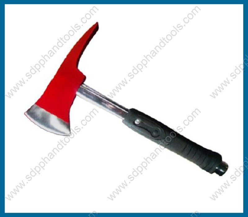 Firefighter's axe, fire axe, or pick head axe with steel tube handle ...