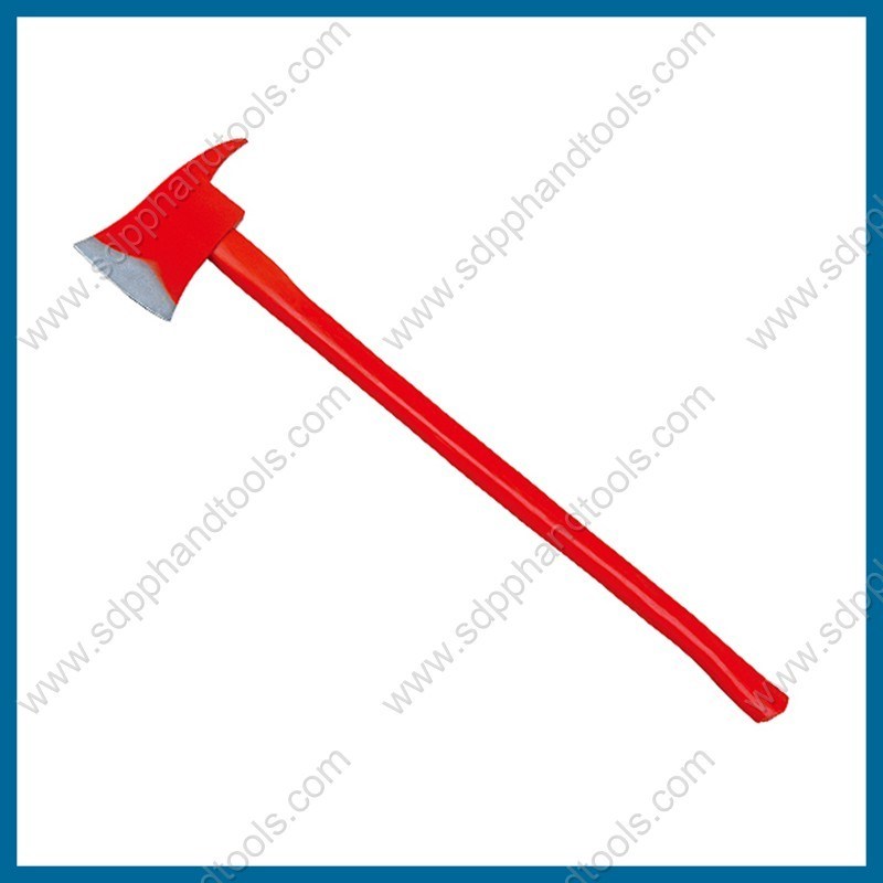6LB fire fighting axe with wood handle, red color handle, high quality ...