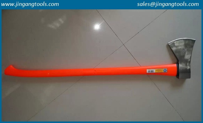 broad axe with full plastic coated fiber handle, axe with plastic handle
