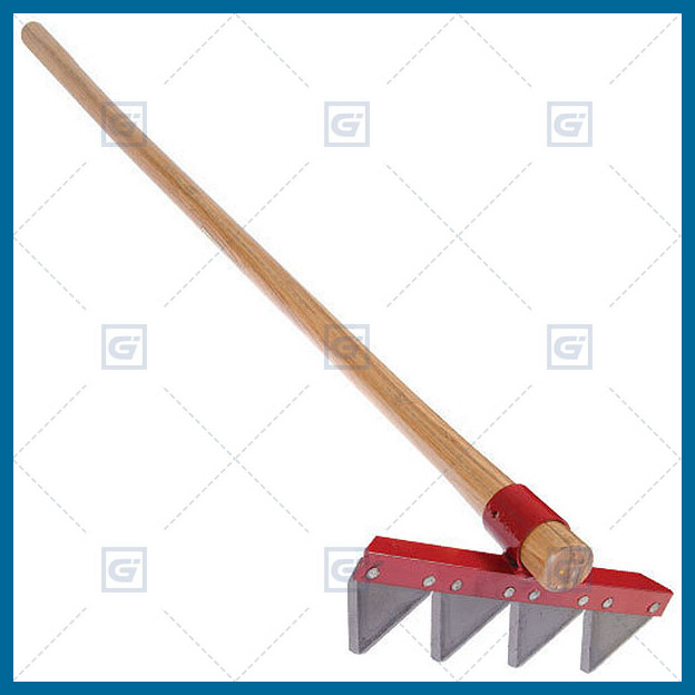 LH106W01 ash handle fire rake used in wildland fire fighting, forestry ...