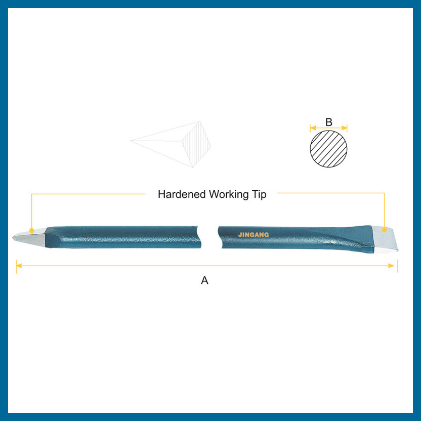 Straight Chisel Crow Bar Round shank, 1.8m, diameter 30mm, straight ...