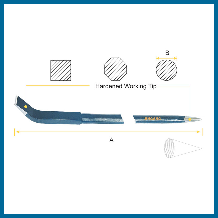 Warehouse loading crow bar, 18 Lb. 60"x 1-1/4" 65Mn steel forged crowbar
